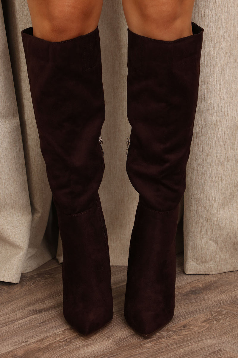 Rachel Knee High Boots - Chocolate | Fashion Nova, Shoes | Fashion Nova