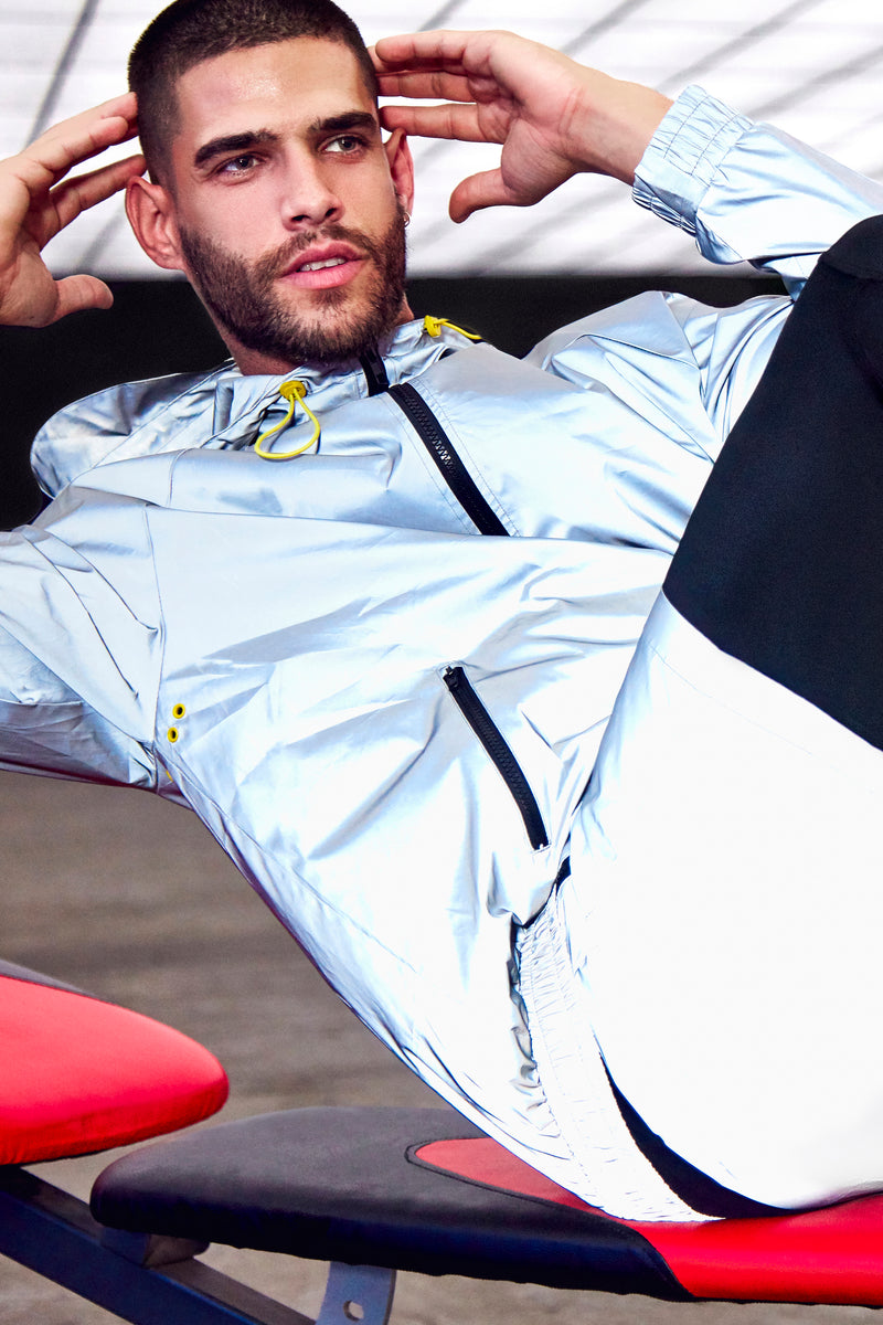 Enzo Reflective Windbreaker Jacket - Silver | Fashion Nova, Mens ...