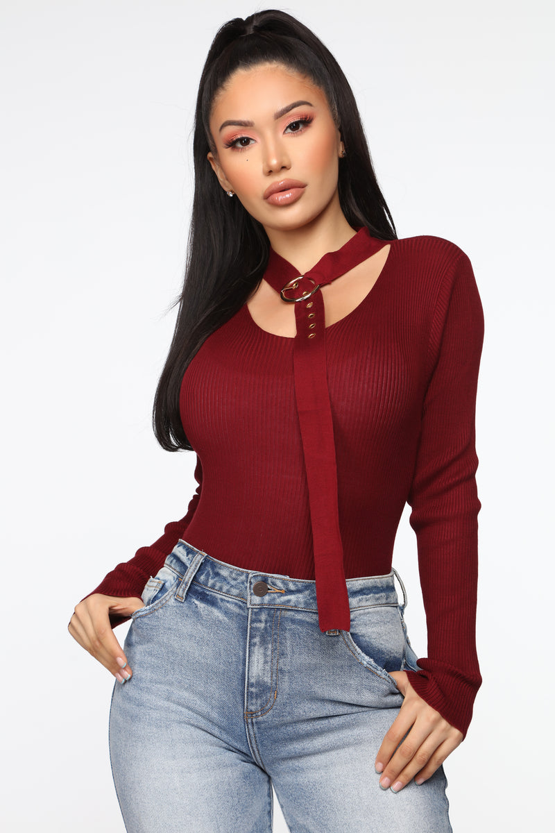 On The Edge Sweater - Burgundy | Fashion Nova, Sweaters | Fashion Nova