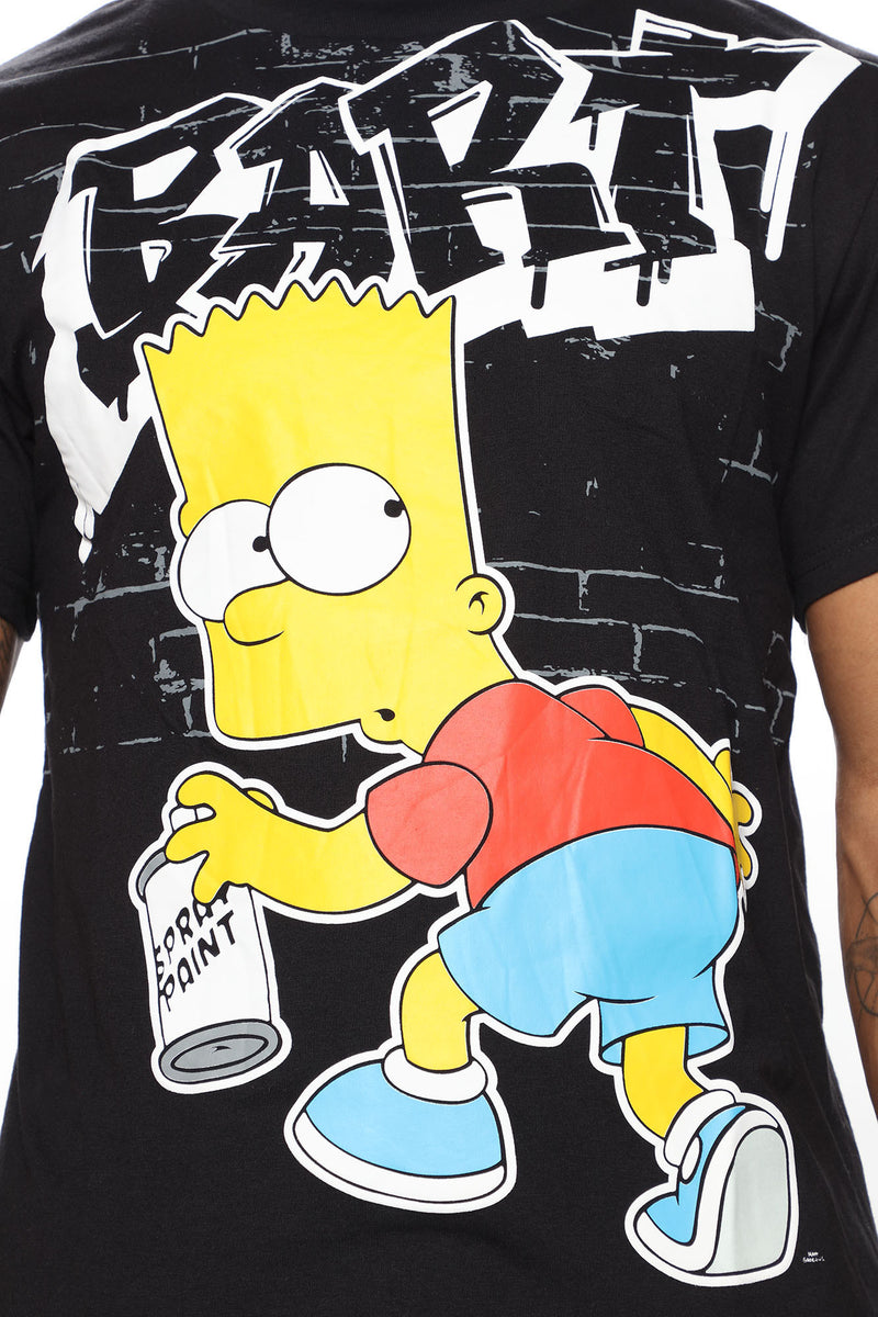 Bart Simpson Caught Short Sleeve Tee - Black | Fashion Nova, Mens ...