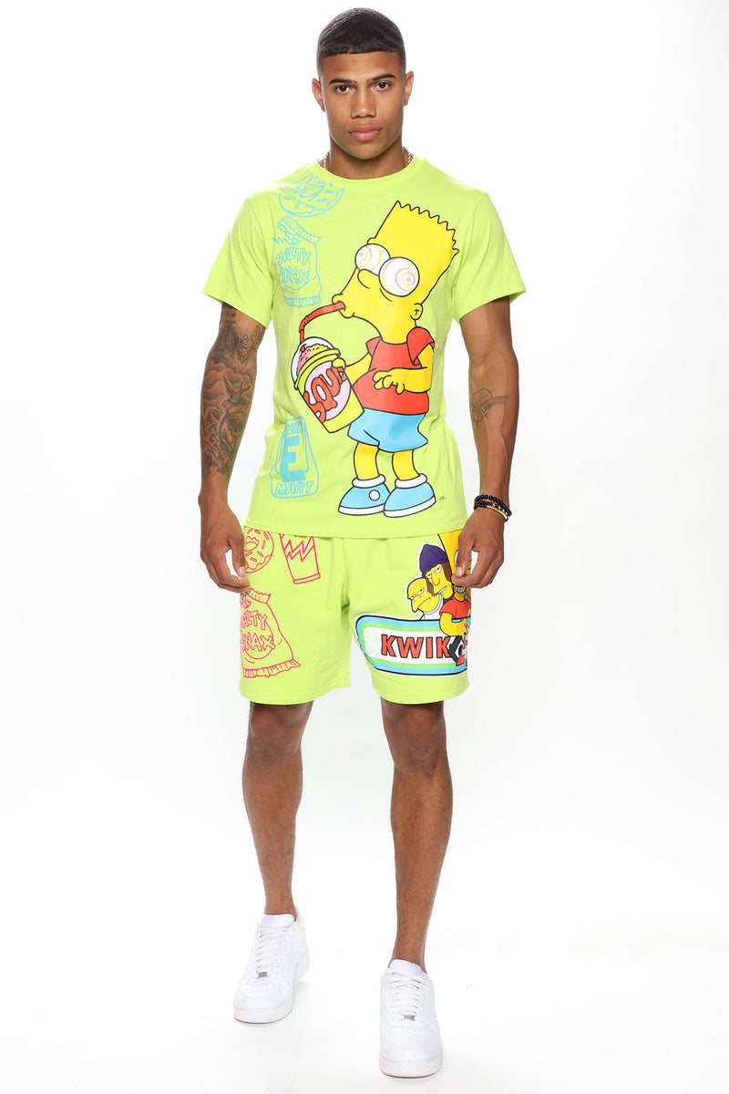 Bart Simpson Spiral Short Sleeve Tee - Lime | Fashion Nova, Mens ...