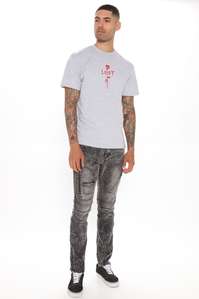 Ryda Moto Skinny Jean - AcidWashBlack | Fashion Nova, Mens Jeans ...