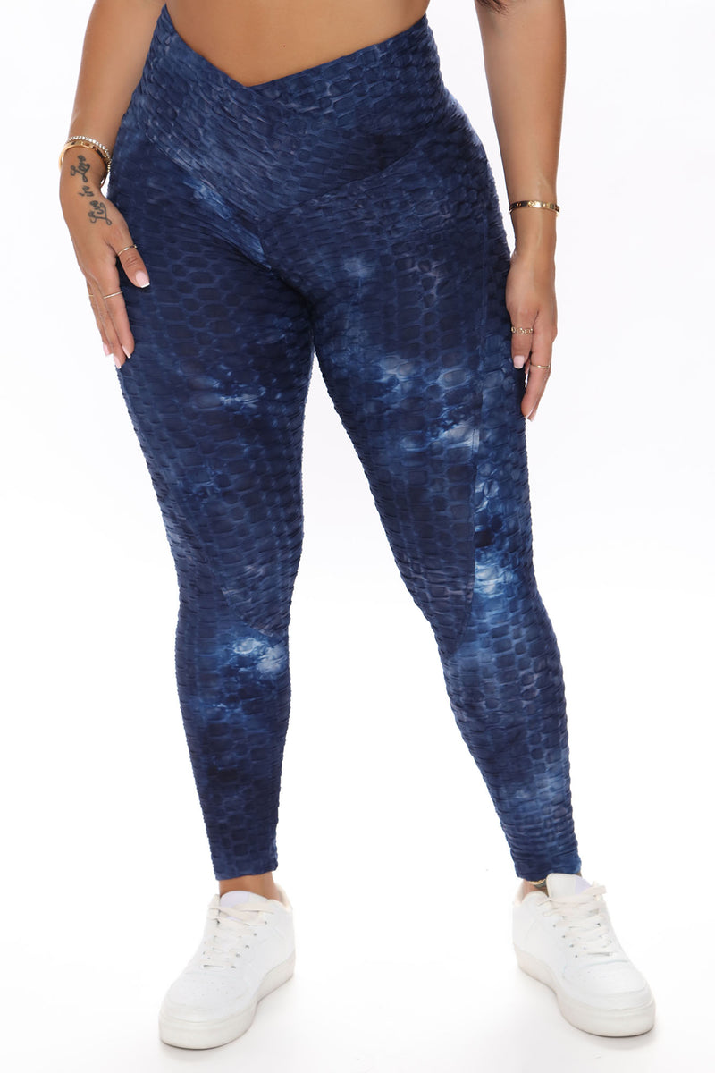 Honeycomb V Front Scrunch Butt Legging - Blue/combo | Fashion Nova ...