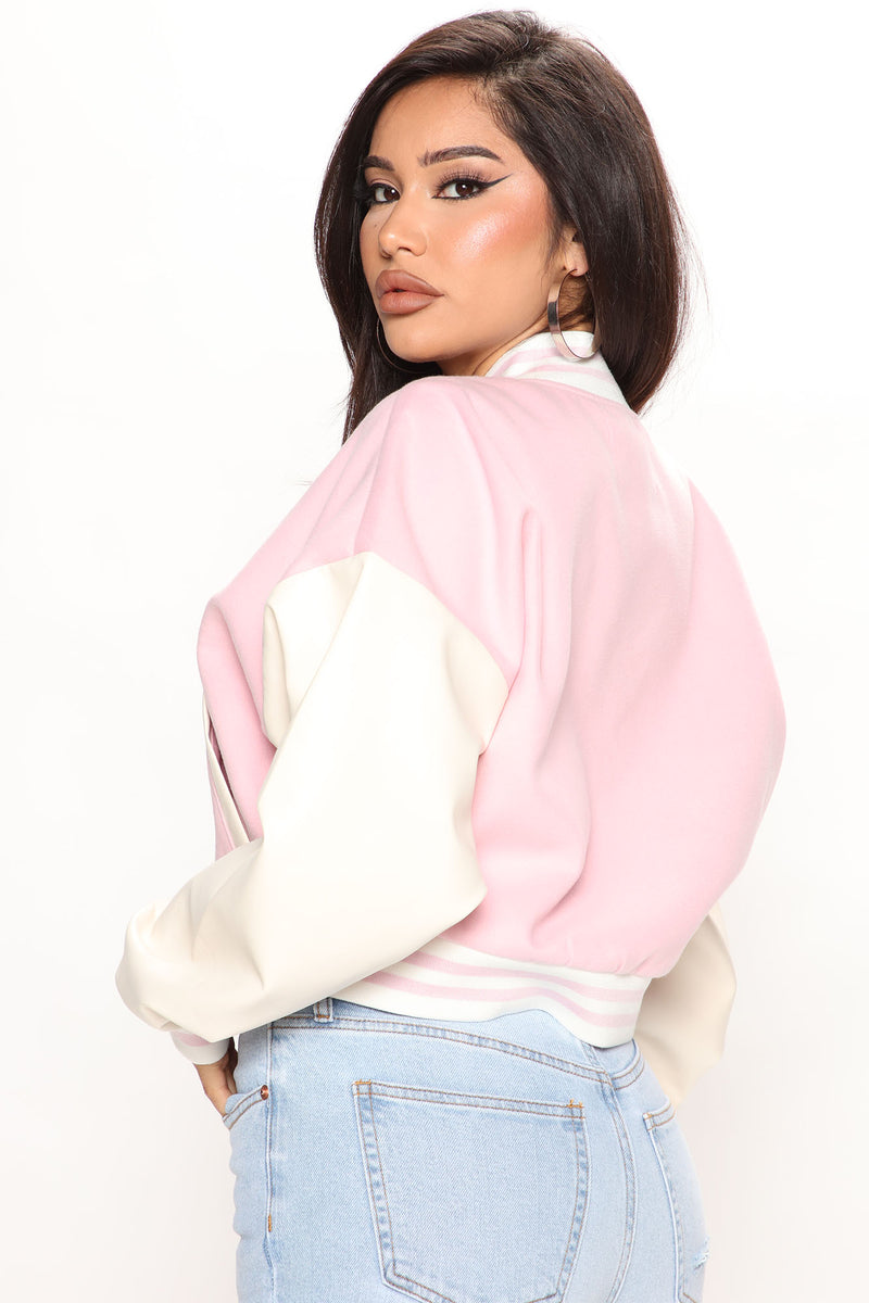 Happy Drip Varsity Jacket - Pink/combo | Fashion Nova, Jackets & Coats ...