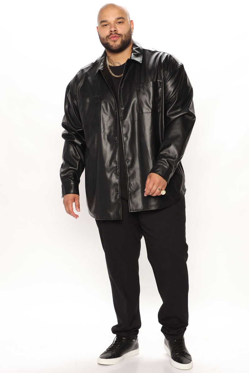Everything I Need Oversized Leather Shacket - Black | Fashion Nova ...