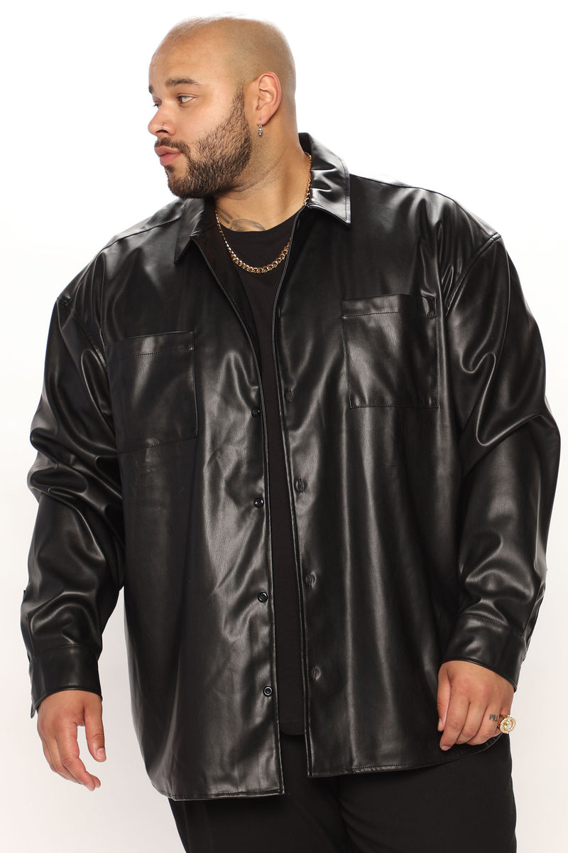 Everything I Need Oversized Leather Shacket - Black | Fashion Nova ...