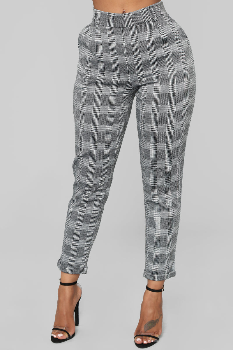 Here On Business Plaid Pants - Black/White | Fashion Nova, Pants ...