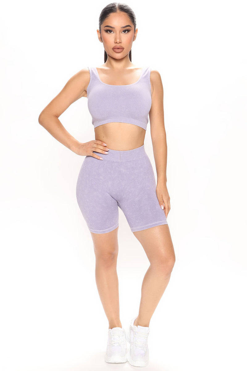 Morning Workout Biker Short Set - Lavender | Fashion Nova, Matching ...