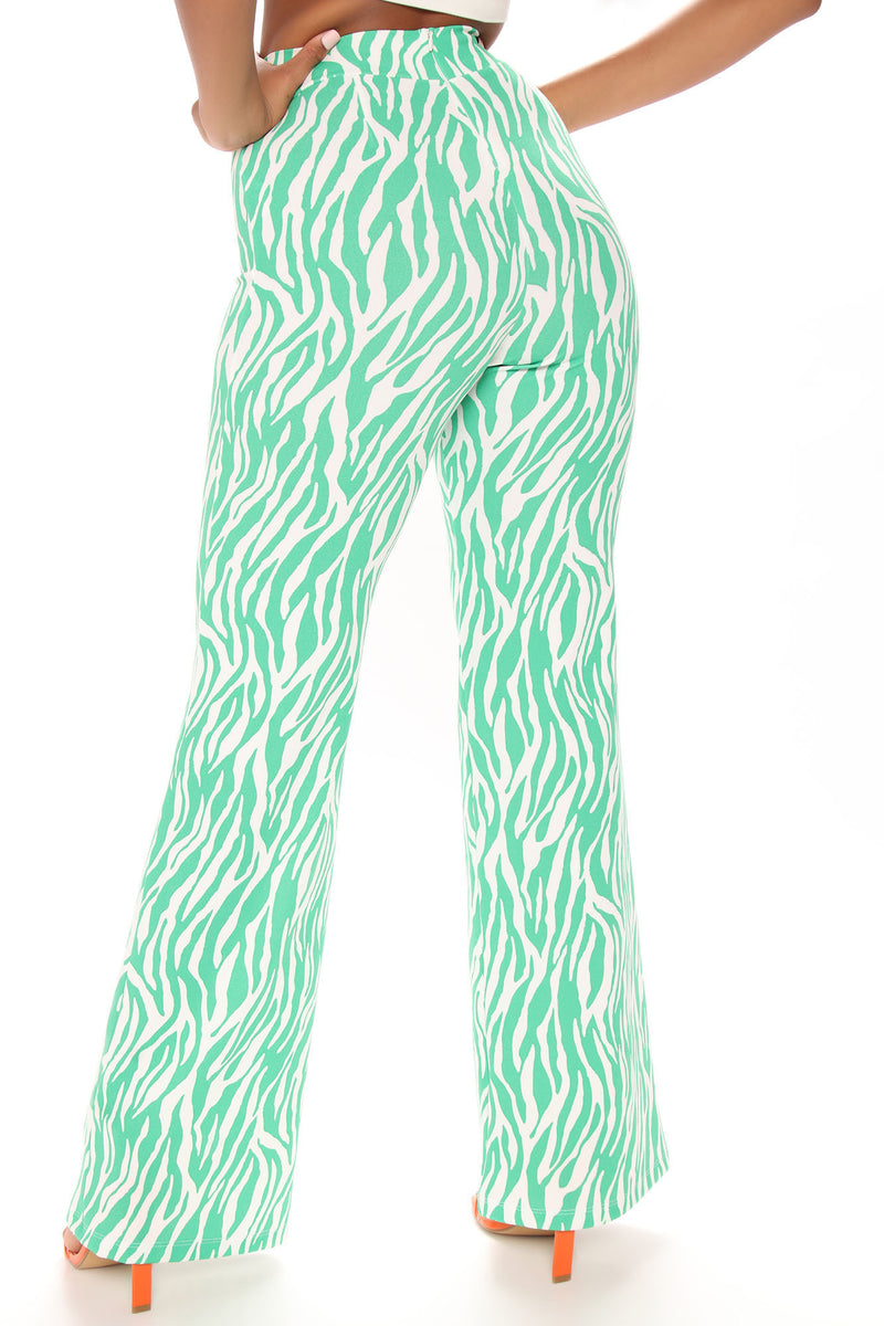 Victoria High Waisted Dress Pant Zebra - Kelly Green | Fashion Nova ...
