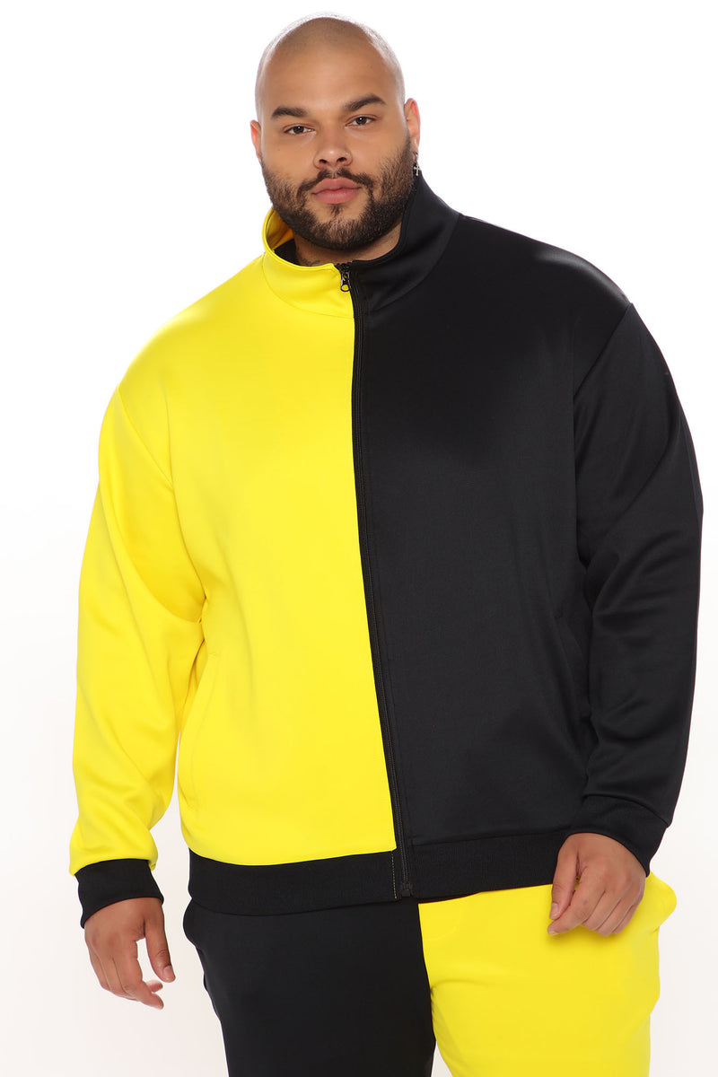 Corie Zip Up Jacket - Yellow/combo | Fashion Nova, Mens Fleece Tops ...