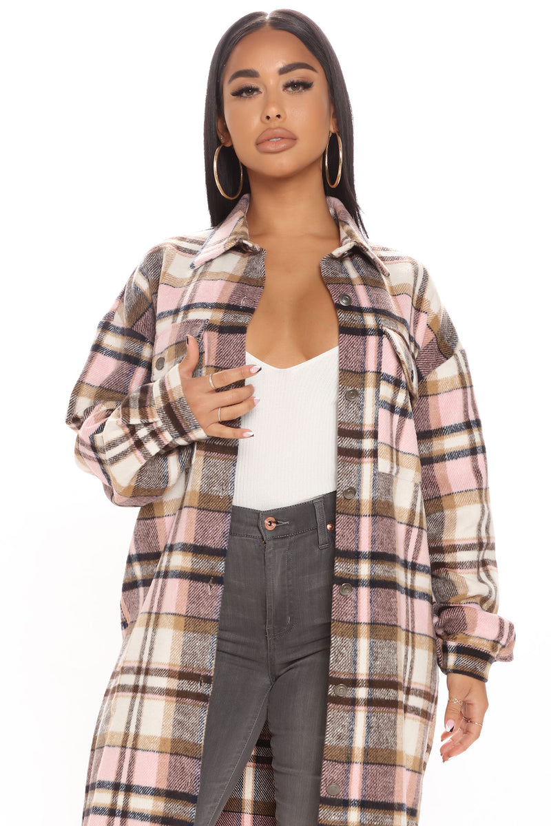 Plaid Girls Club Shacket - Pink/combo | Fashion Nova, Jackets & Coats ...