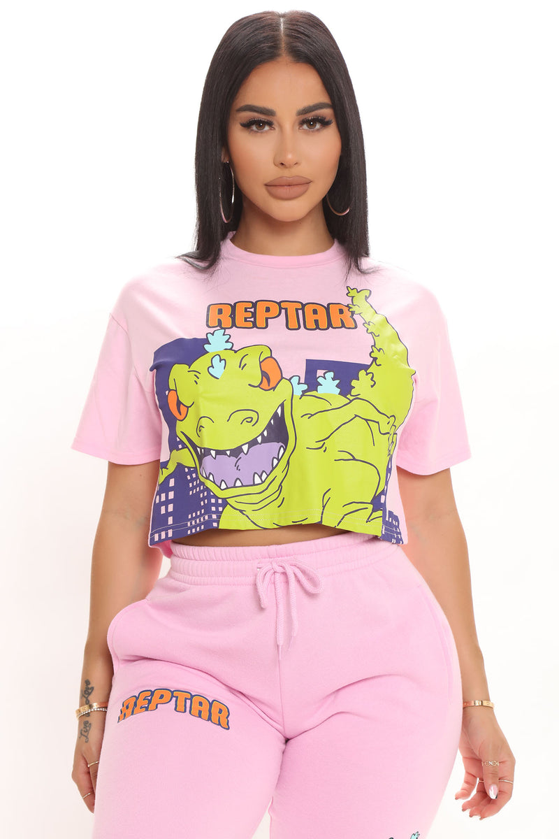 Roar And Rag Reptar Crop Top - Pink | Fashion Nova, Screens Tops and ...