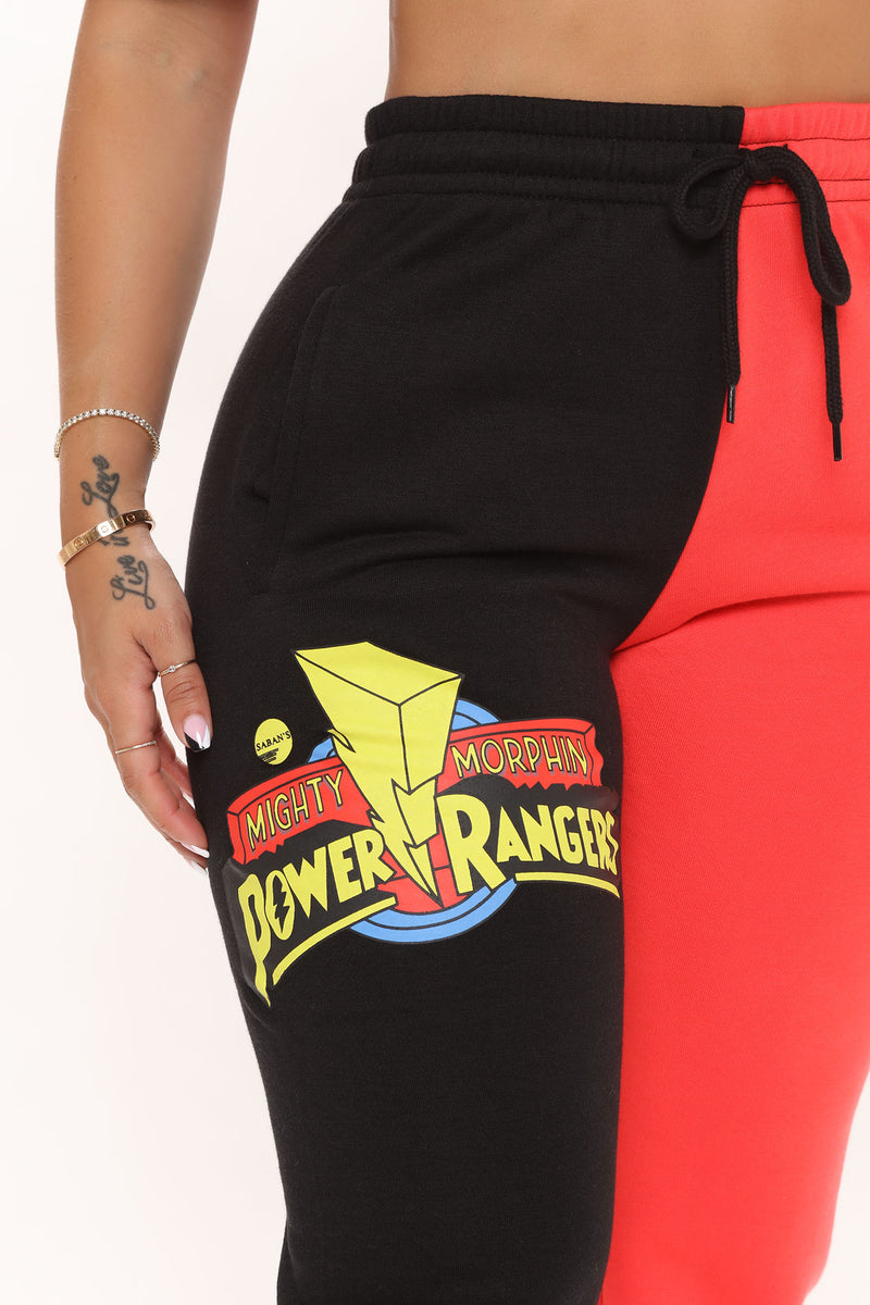 Squad Up Power Rangers Colorblock Sweatpants - Black/Red | Fashion Nova ...