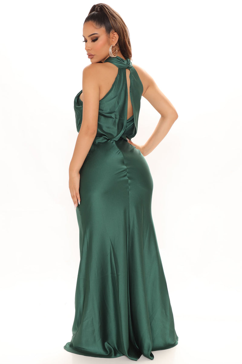Kyra Satin Maxi Dress - Emerald | Fashion Nova, Dresses | Fashion Nova