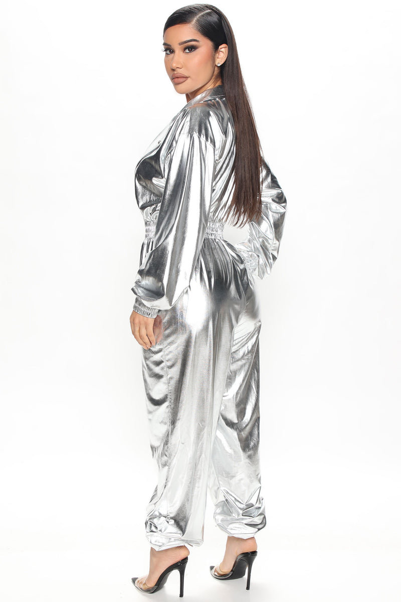 Out Of This World Metallic Jumpsuit - Silver | Fashion Nova, Jumpsuits ...