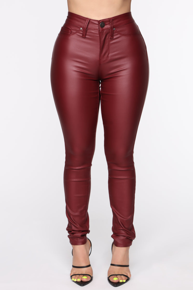 Coated With Love Skinny Pants - Red | Fashion Nova, Pants | Fashion Nova