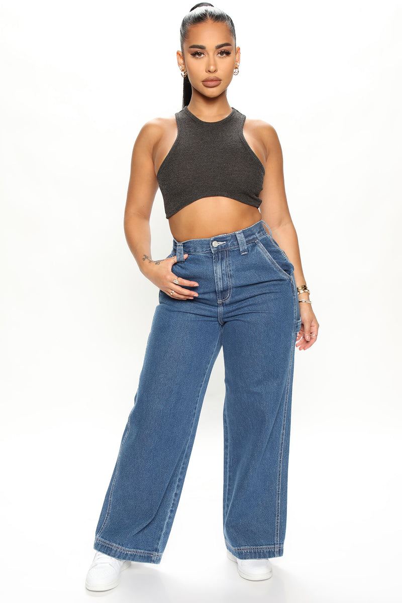 Paparazzi High Rise 90's Utility Jeans - Medium Blue Wash | Fashion ...