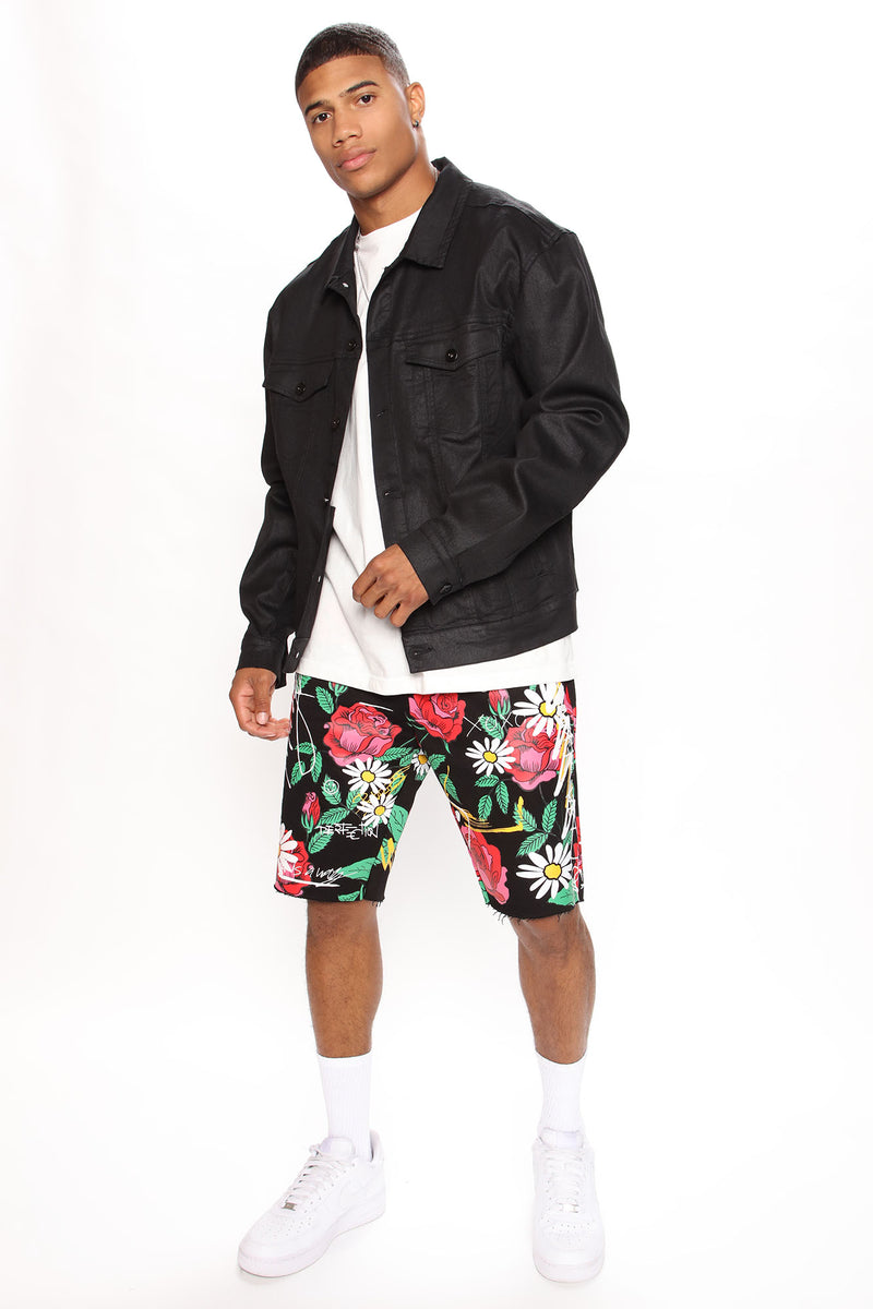 Awesome Flowers Shorts - Black | Fashion Nova, Mens Fleece Bottoms ...