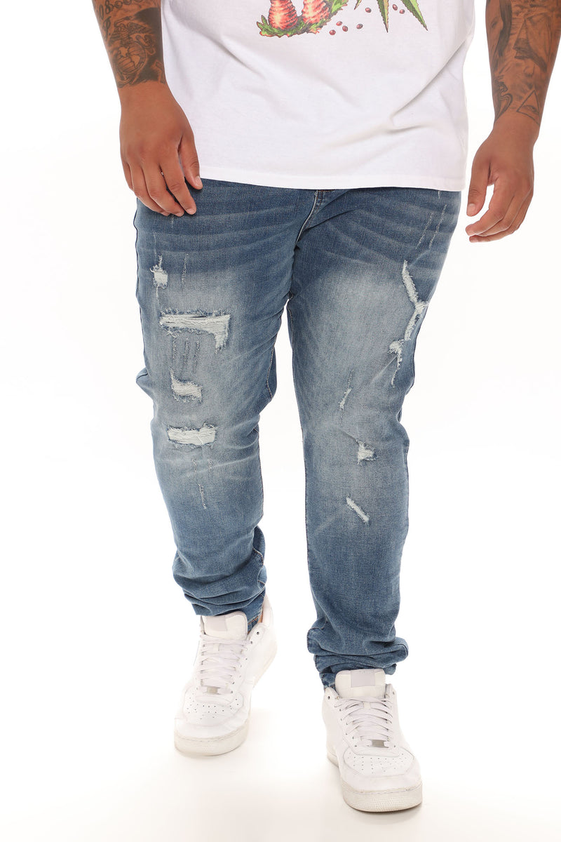Jagger Stacked Skinny Jeans - Vintage Blue Wash | Fashion Nova, Mens ...