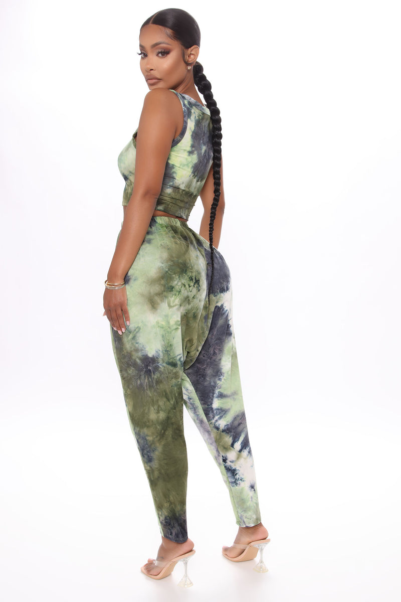 Chaser Tie Dye Super Slouchy Pant Set - Green/Combo | Fashion Nova ...