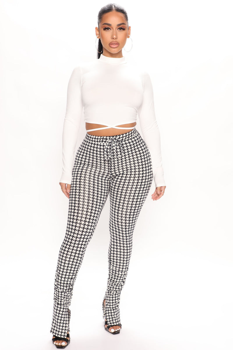 Got It Stacked Pant - Black/White | Fashion Nova, Pants | Fashion Nova