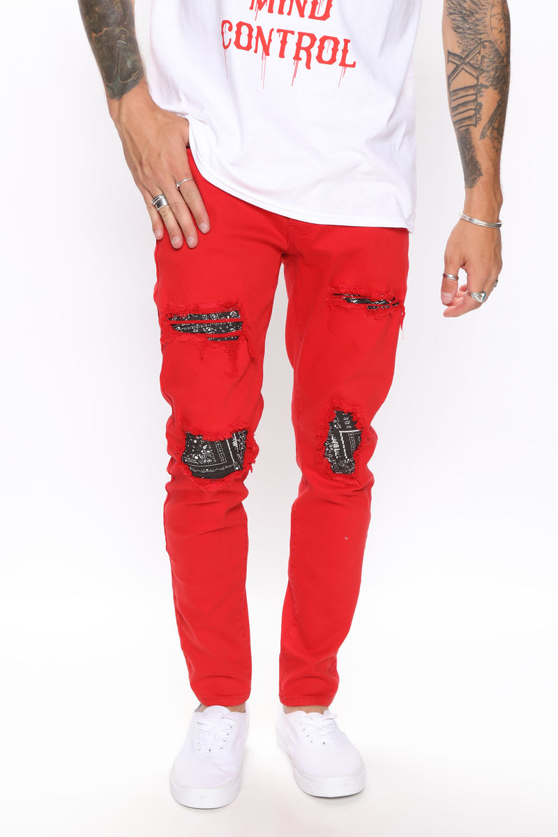 Cormac Skinny Jean - Red | Fashion Nova, Mens Jeans | Fashion Nova