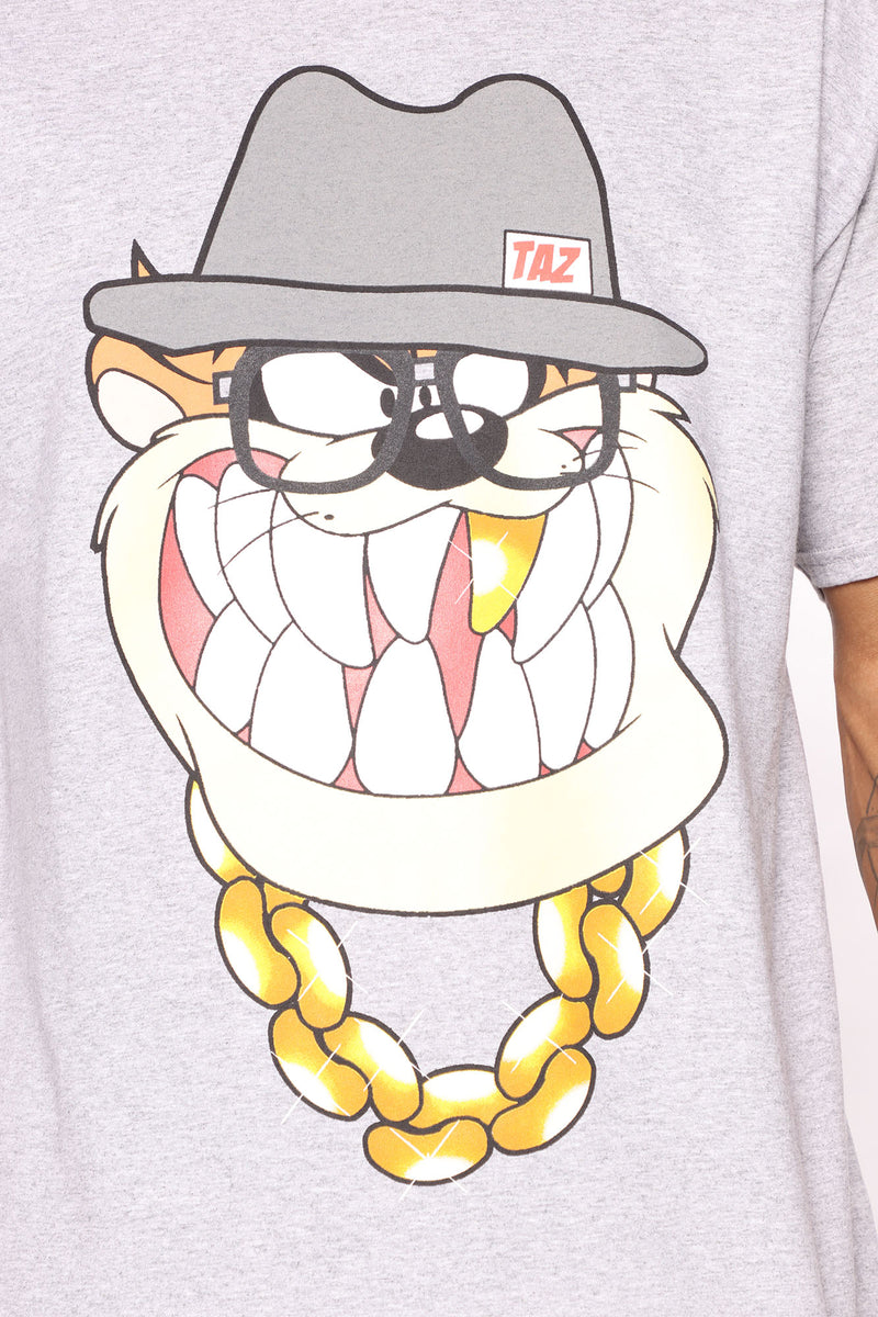 Looney Tunes Taz Bling Short Sleeve Tee - Heather Grey | Fashion Nova ...