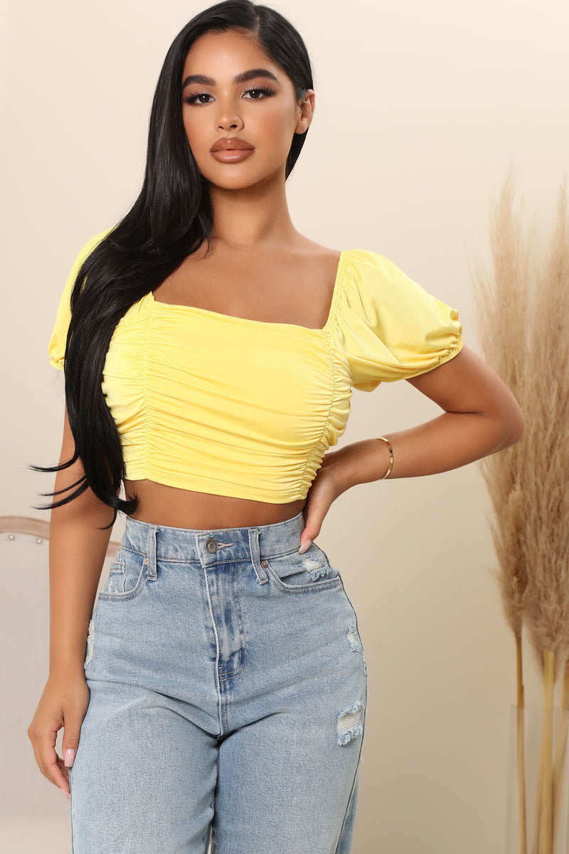 Truth or Bare Milkmaid Top - Yellow | Fashion Nova, Knit Tops | Fashion ...