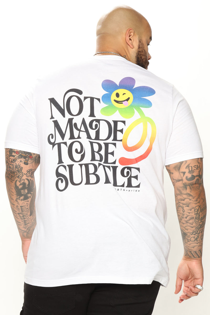 Not Subtle Short Sleeve Tee - White | Fashion Nova, Mens Graphic Tees ...