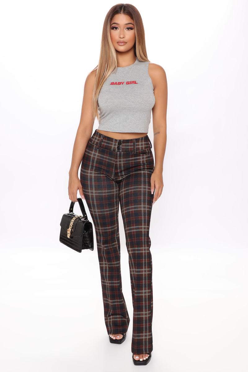 School Girl Plaid Pant - Brown/combo | Fashion Nova, Pants | Fashion Nova