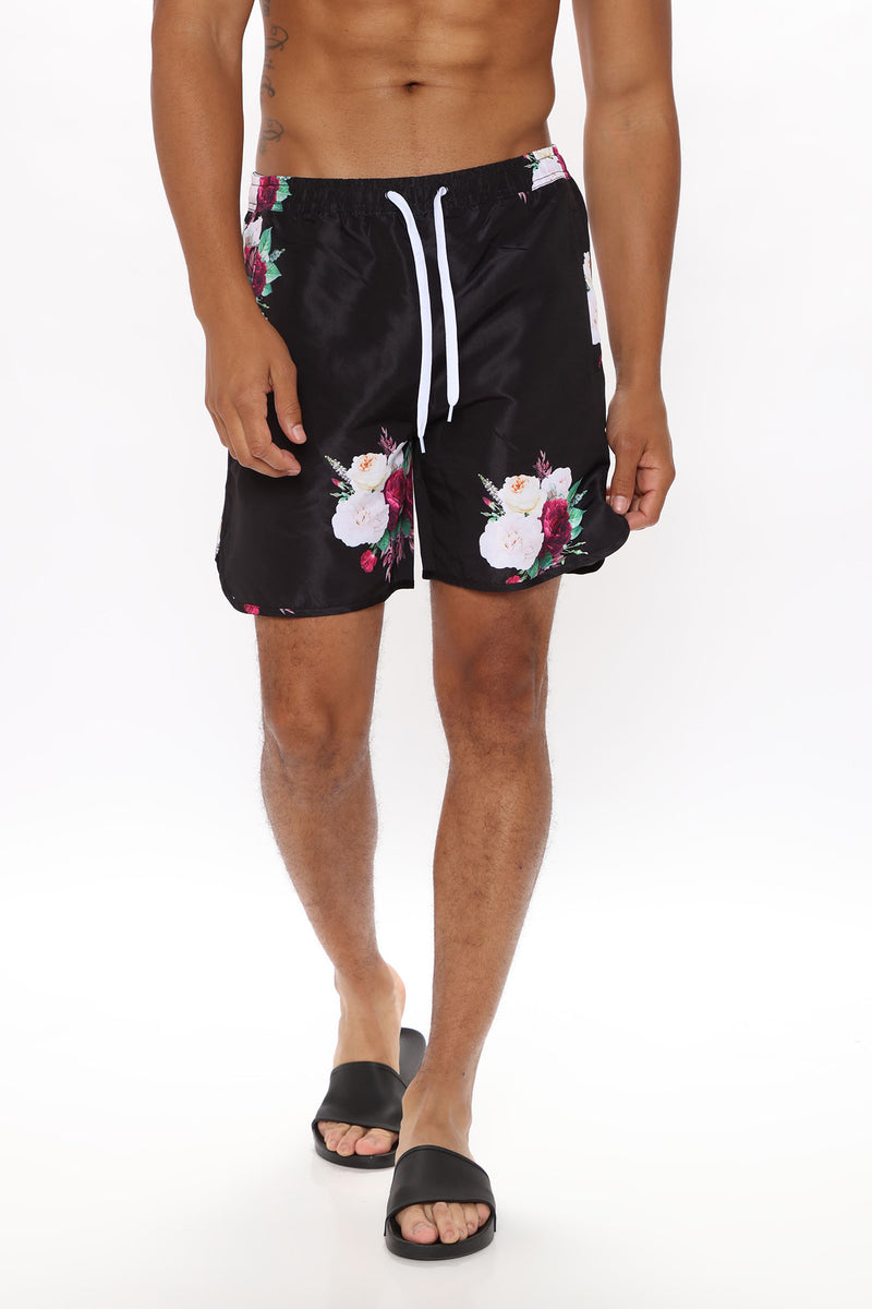 Boujee Bouqet Volley Trunk - Black/combo | Fashion Nova, Mens Swim ...
