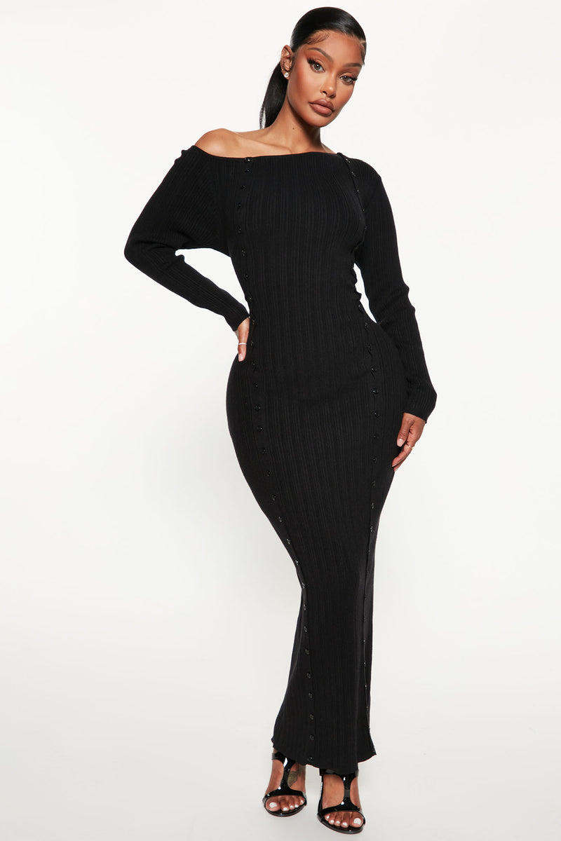 Kassidy Sweater Maxi Dress Black Fashion Nova Dresses Fashion Nova
