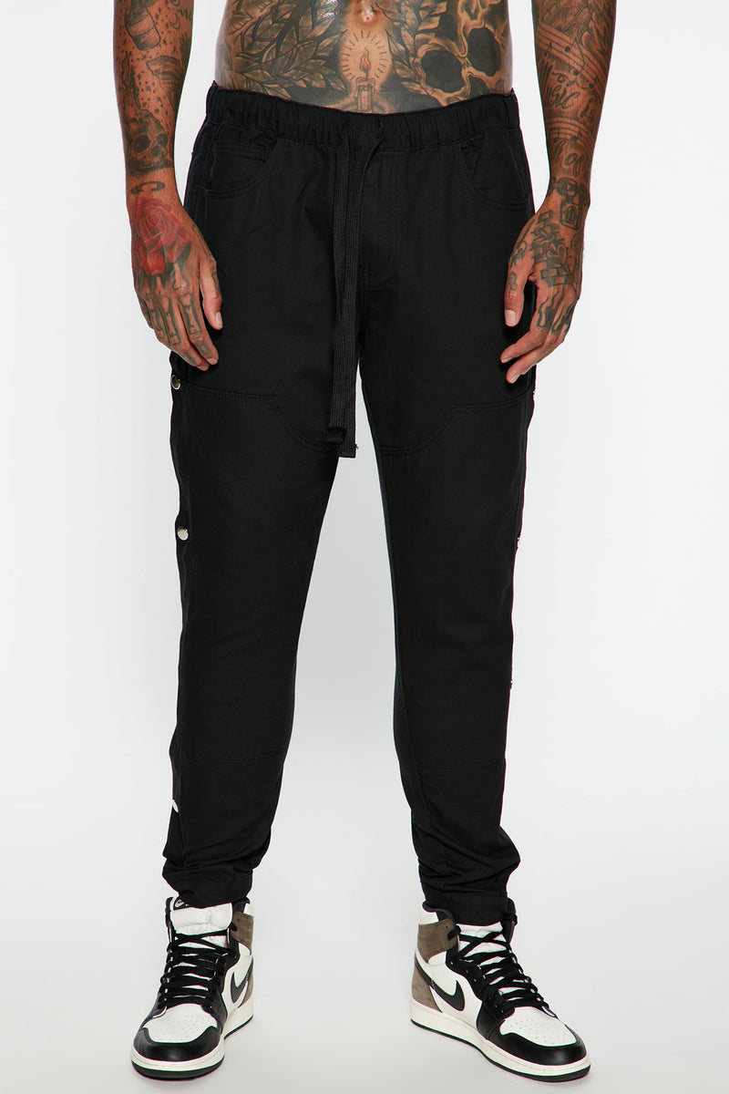 Easy Side Snap Button Pants - Black | Fashion Nova, Mens Pants ...