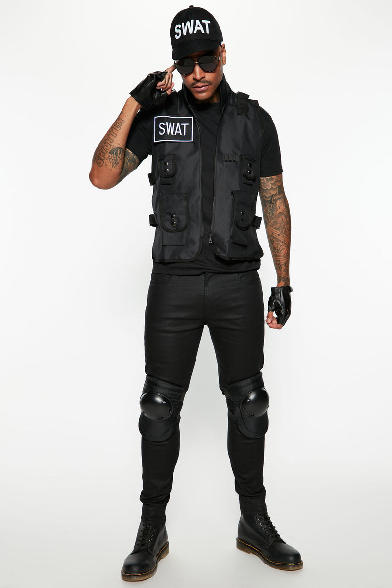 Swat Boss 4 Piece Costume Set - Black | Fashion Nova, Mens Costumes ...