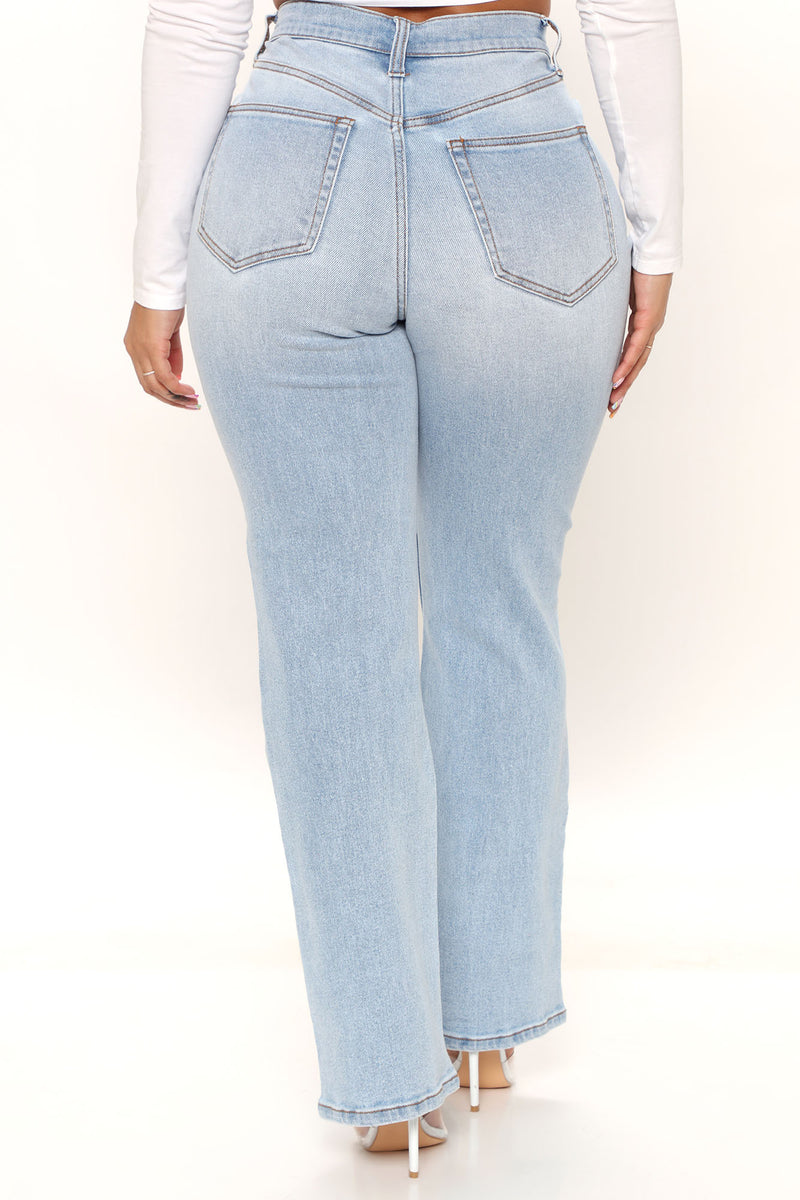 Vibin Vintage 90's Slacker Straight Leg Jeans - Light Blue Wash ...