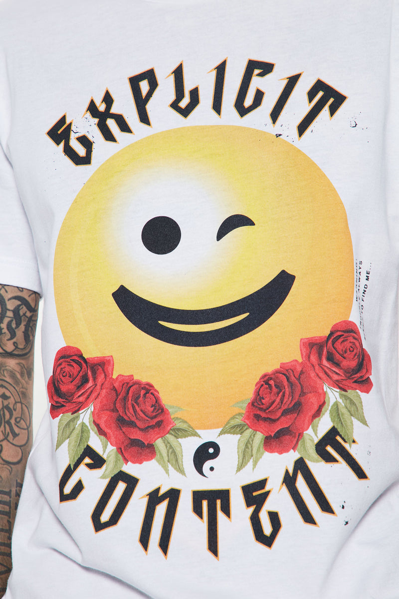 Explicit Content Short Sleeve Tee - White | Fashion Nova, Mens Graphic ...