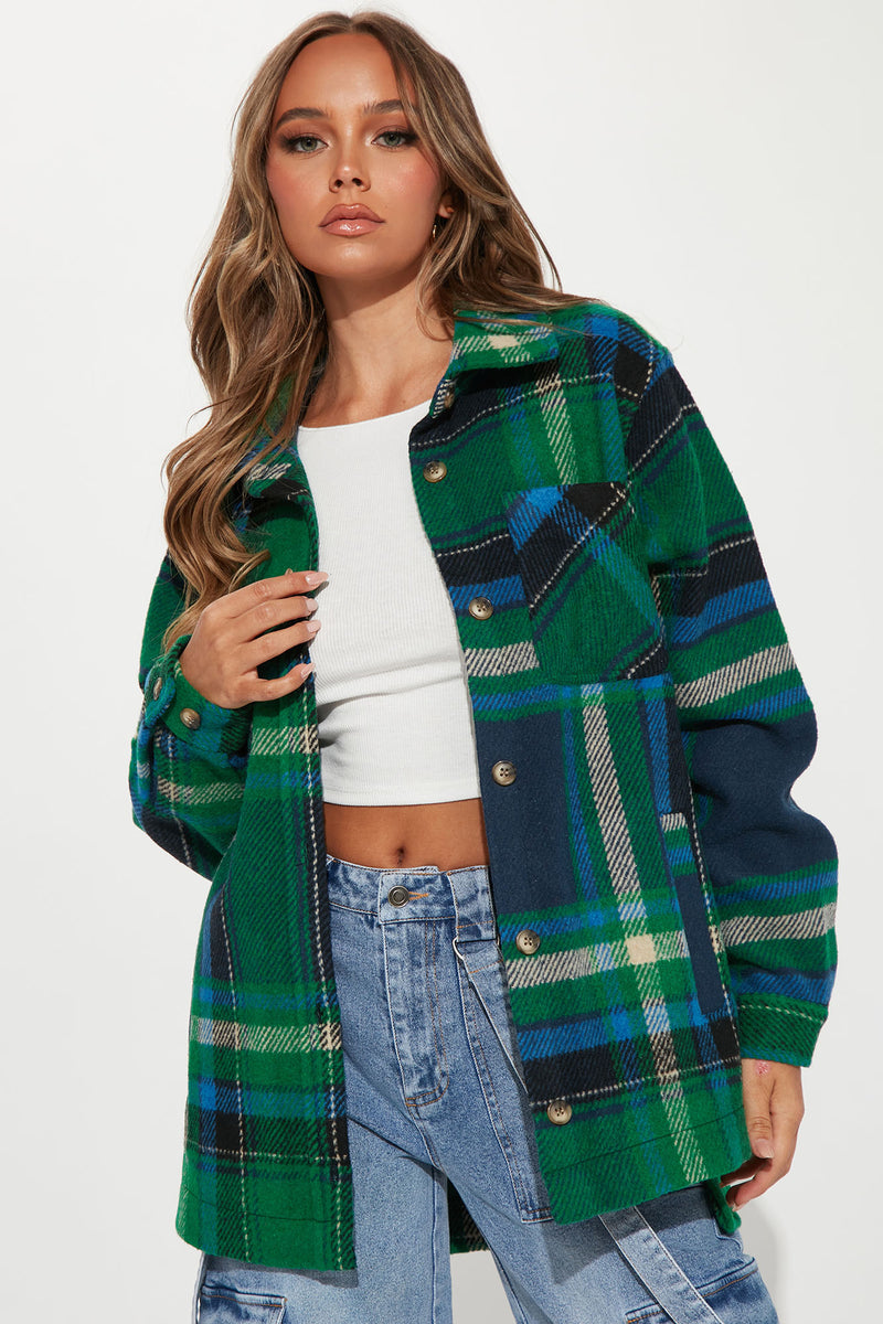 One Of The Boys Plaid Shacket - Green/combo | Fashion Nova, Jackets ...