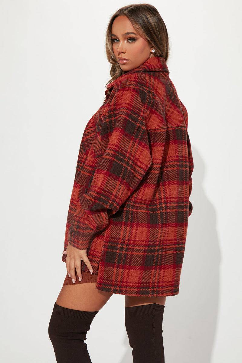 One Of The Boys Plaid Shacket - Rust | Fashion Nova, Jackets & Coats ...