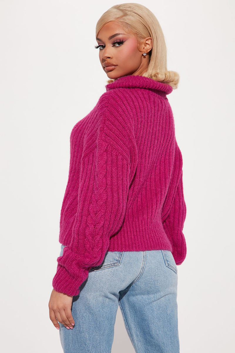 New View Quarter Zip Sweater - Raspberry | Fashion Nova, Sweaters ...