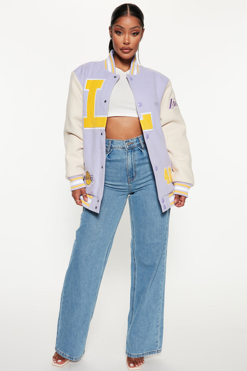 Lakers Varsity Jacket - Lavender | Fashion Nova, Jackets & Coats ...