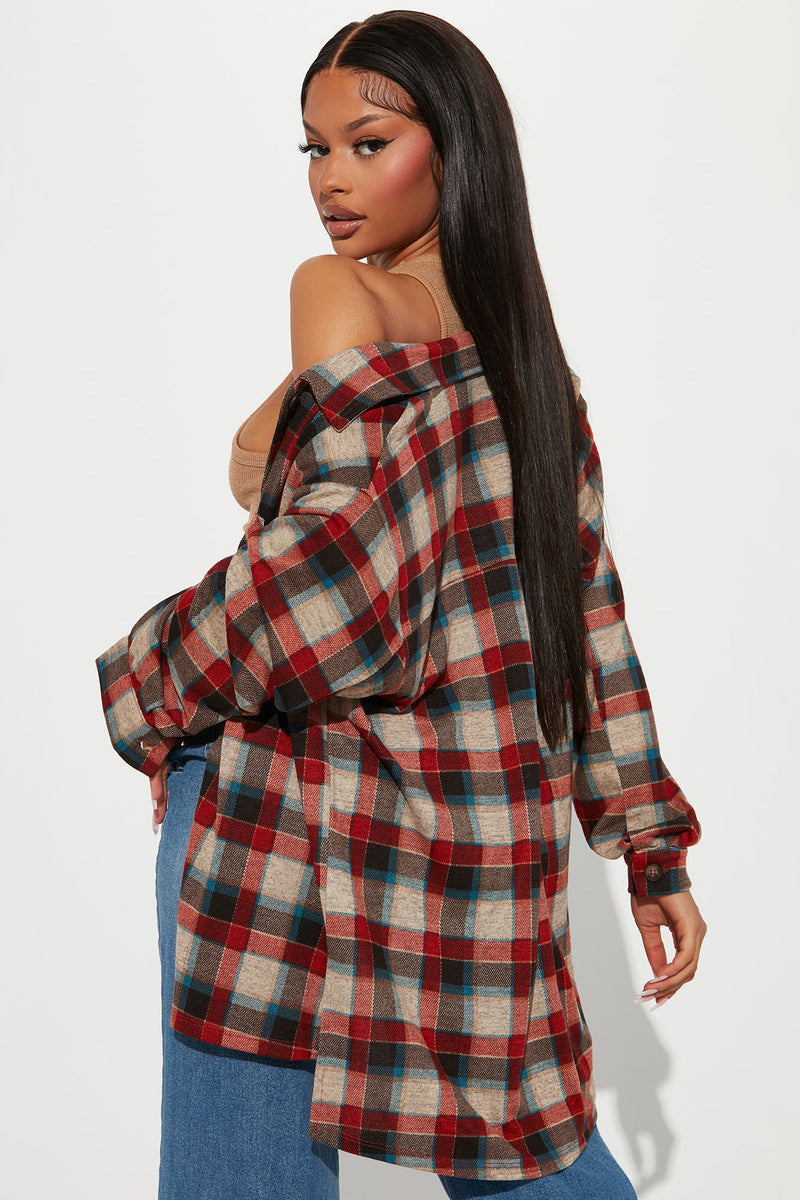 Kristy Knit Plaid Shirt - Red/combo | Fashion Nova, Knit Tops | Fashion Nova