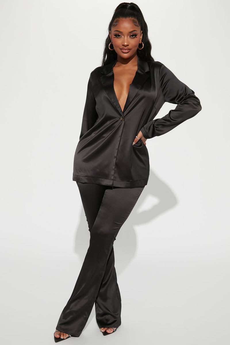 New Girl Satin Pant Set - Black | Fashion Nova, Matching Sets | Fashion ...