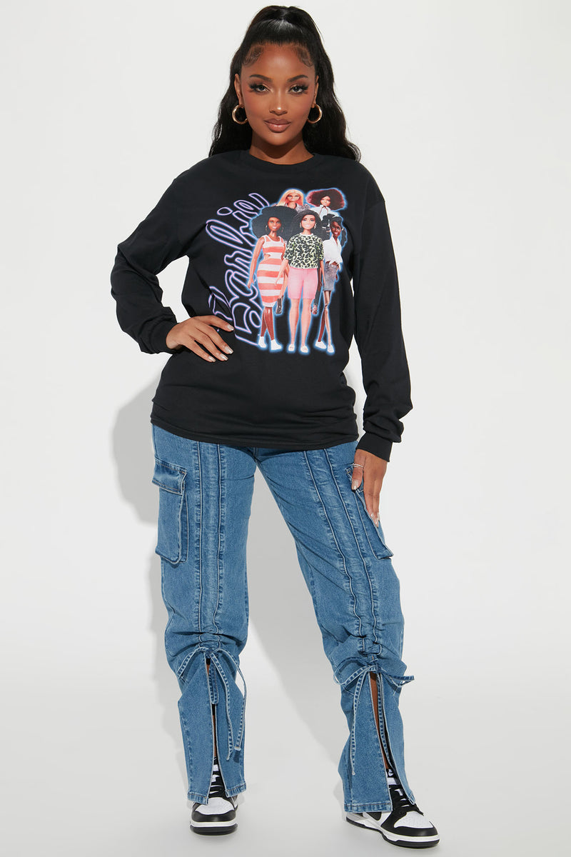 Barbie Babes With Fashion Long Sleeve Top - Black | Fashion Nova ...