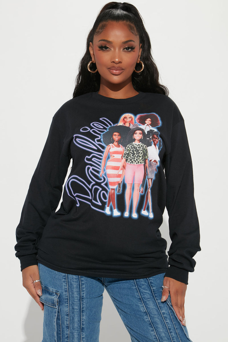 Barbie Babes With Fashion Long Sleeve Top - Black | Fashion Nova ...