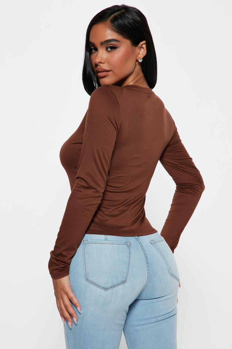 Cozy Crew Neck Tee - Brown | Fashion Nova, Basic Tops & Bodysuits ...