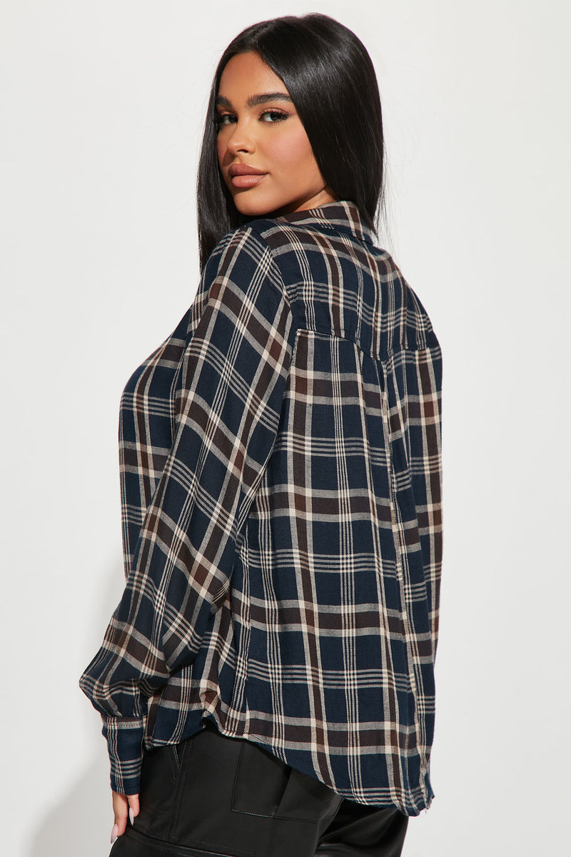 Plaid It Forward Top - Navy/combo | Fashion Nova, Shirts & Blouses ...