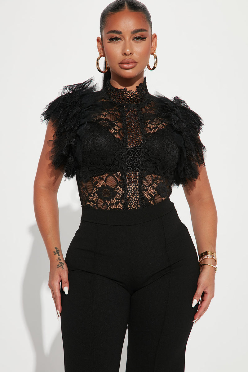 Ruffle Some Feathers Bodysuit - Black | Fashion Nova, Bodysuits ...