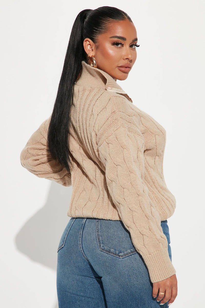 For The Record Quarter Zip Sweater - Taupe | Fashion Nova, Sweaters ...