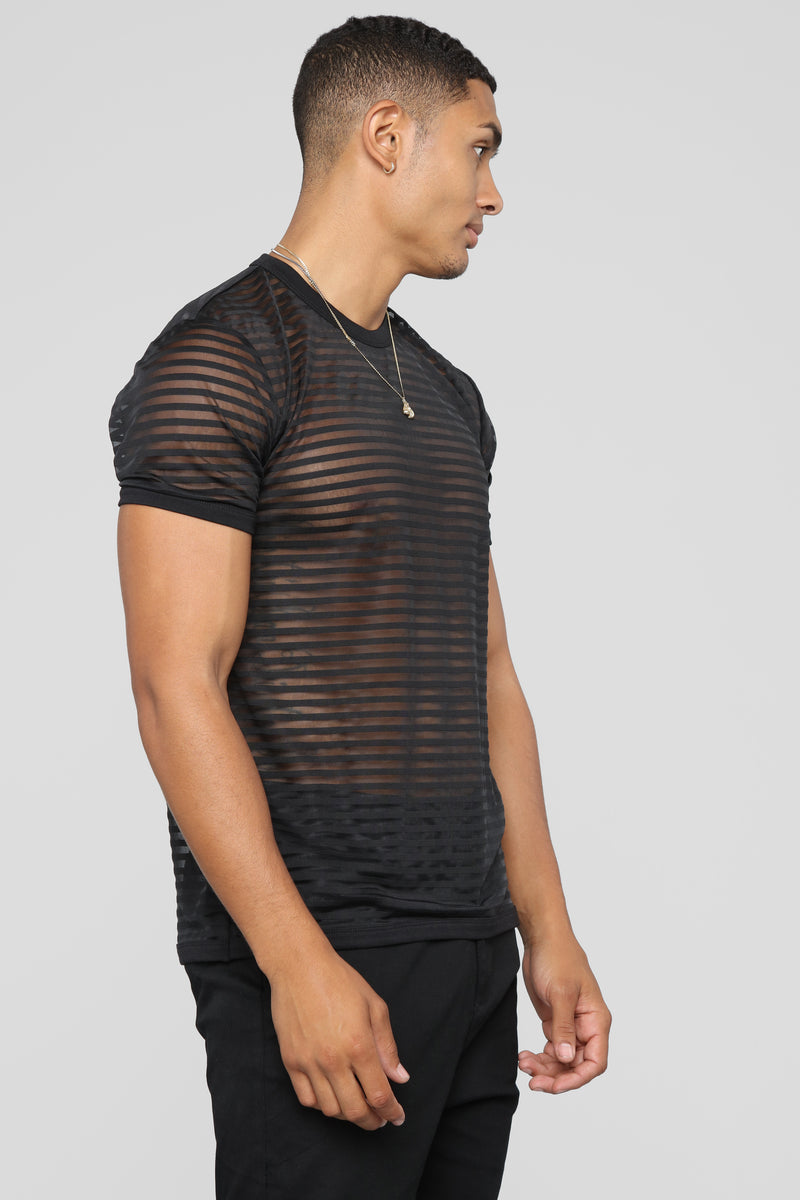 Transparent Vibes Short Sleeve Tee - Black | Fashion Nova, Mens Tees ...