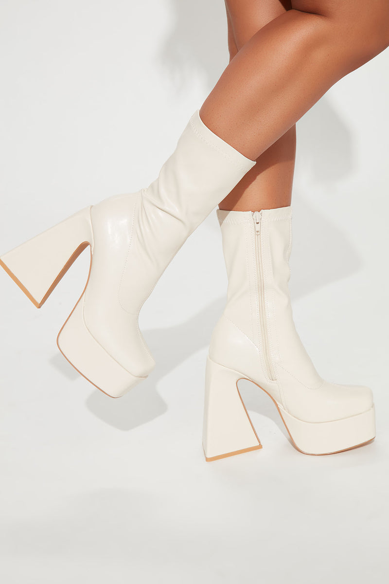 Indigo Platform Booties - White | Fashion Nova, Shoes | Fashion Nova